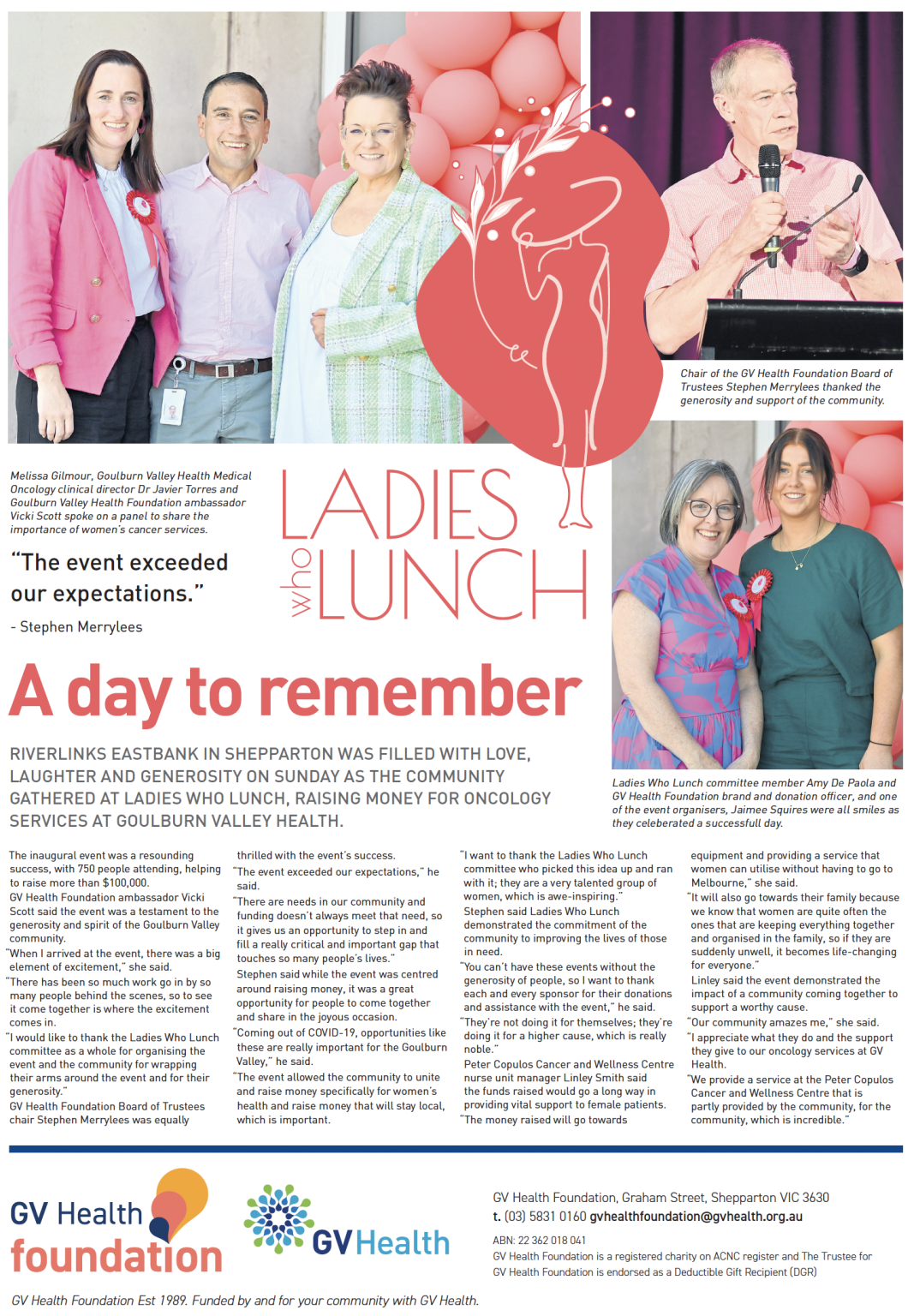 $100,000 raised for women's cancer services at GV Health - GV Health